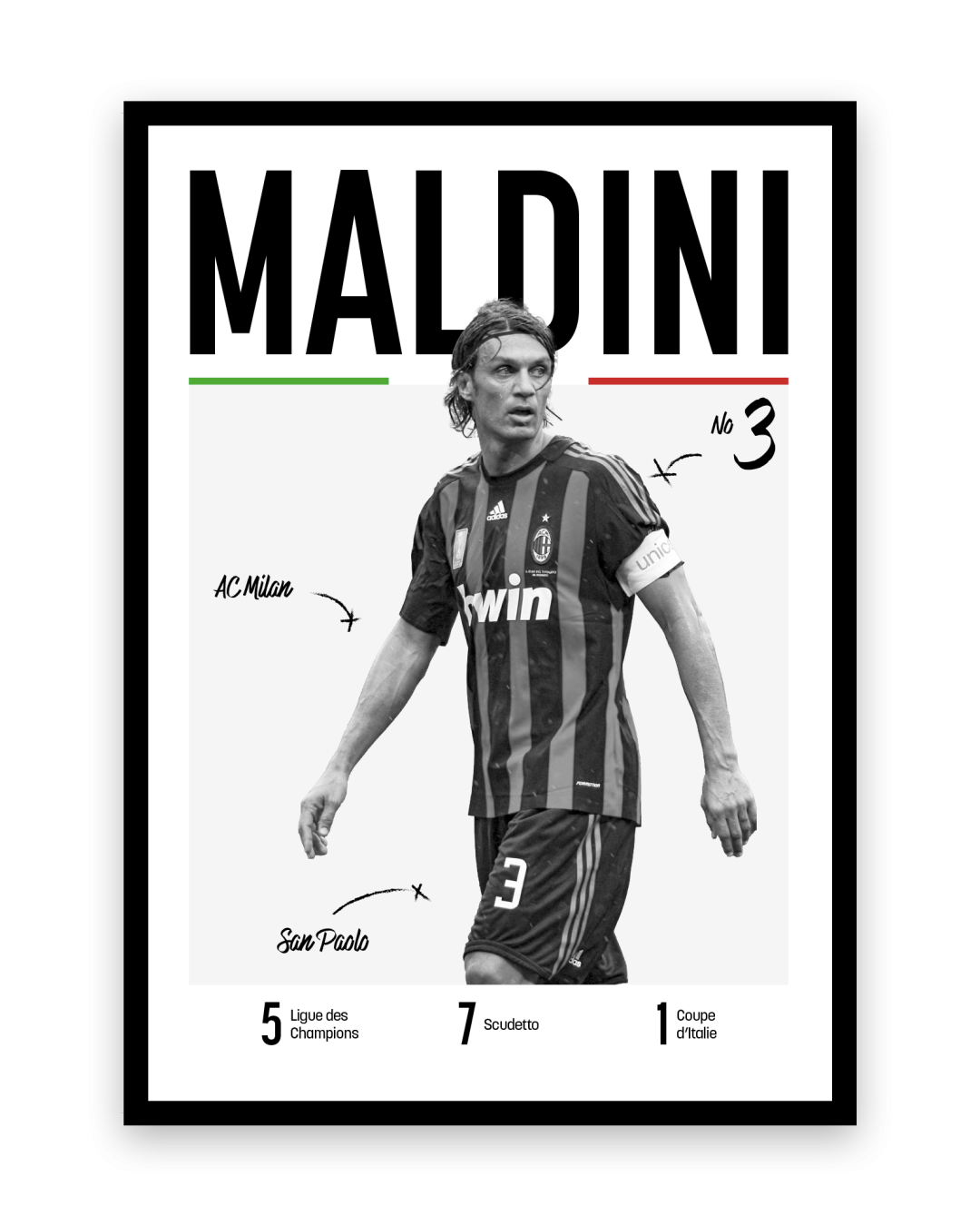 Affiche de la légende Paolo Maldini - Canap Club